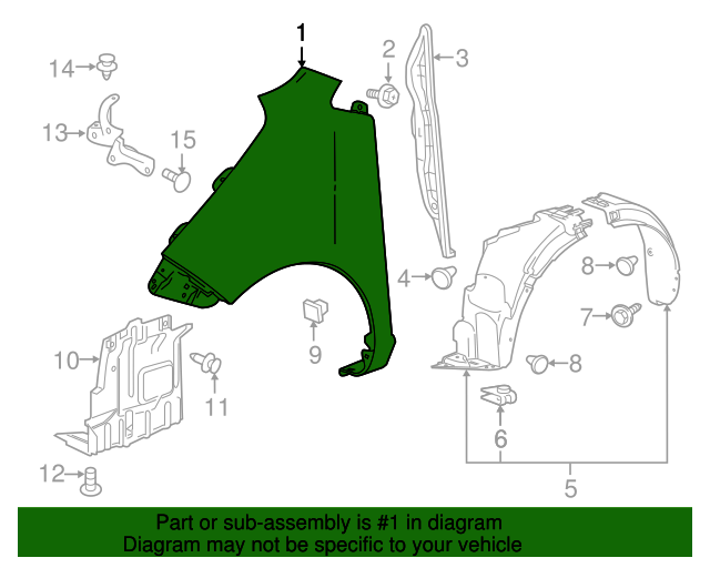 2016-2022 Chevrolet Spark Fender - Driver's Side (LH) 42355641 ...
