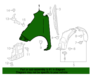 2016-2022 Chevrolet Spark Front Passenger Side Fender 42355642 GM ...