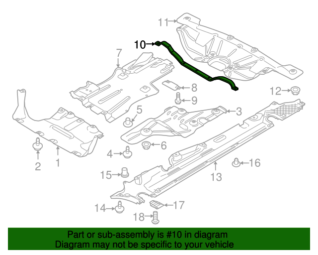 955-504-199-00 - Radiator Support Splash Shield Bracket 2011-2018 ...