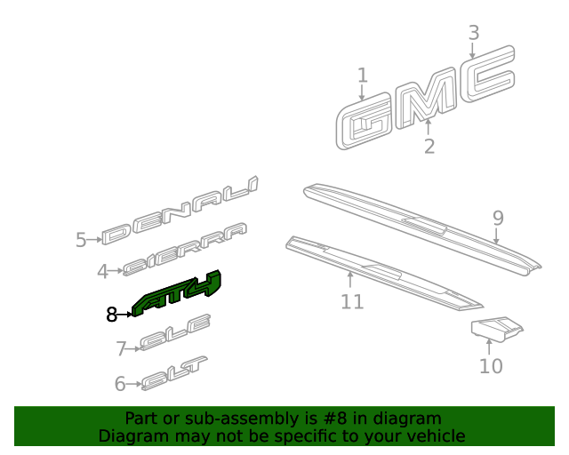 2019-2024 GMC Plate 84682636 GM | GMPartsDirect.com