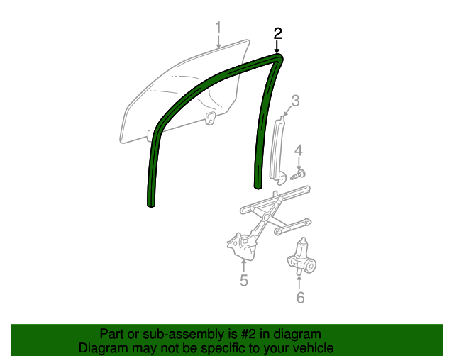 2004-2009 Lexus Window Channel 68141-0E011 | AutoNation Parts