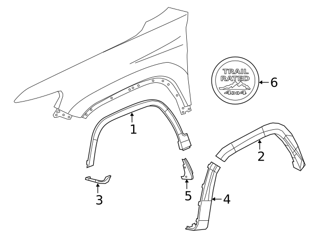 2016-2020 Jeep Cherokee Splash Shield - Passenger Side (RH) 68280946AA ...