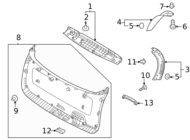 81720-P2000 - Lift-Gate Trim 2021-2023 Kia Sorento | Kia.Parts Store
