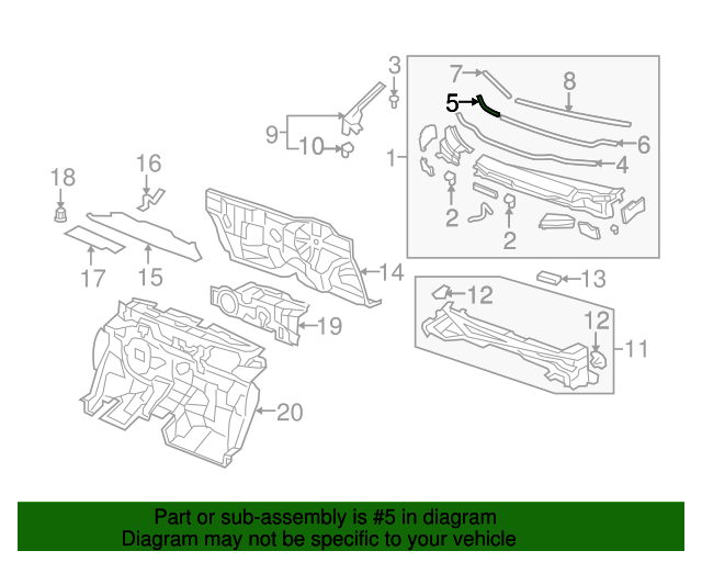74207-TK6-A00 - Front Seal 2009-2013 Honda Fit | Honda Parts Online