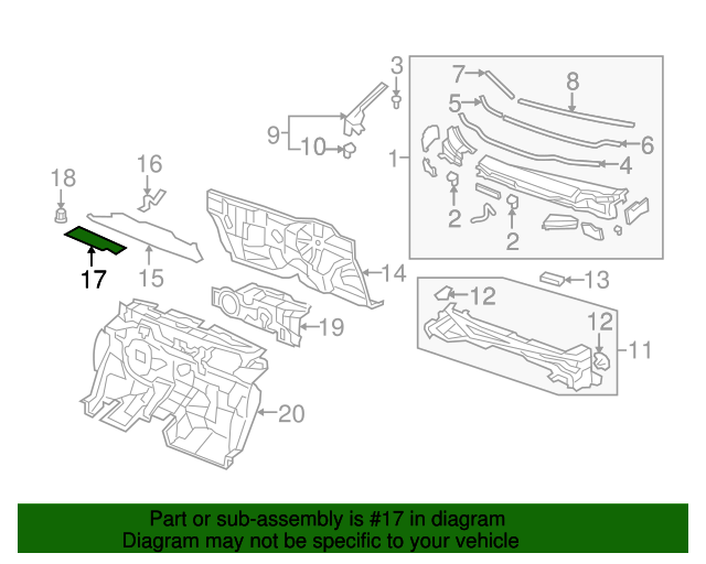 2009-2013 Honda Fit Insulator, Dashboard Lid (Upper) (Outer) 74293-TF0 ...