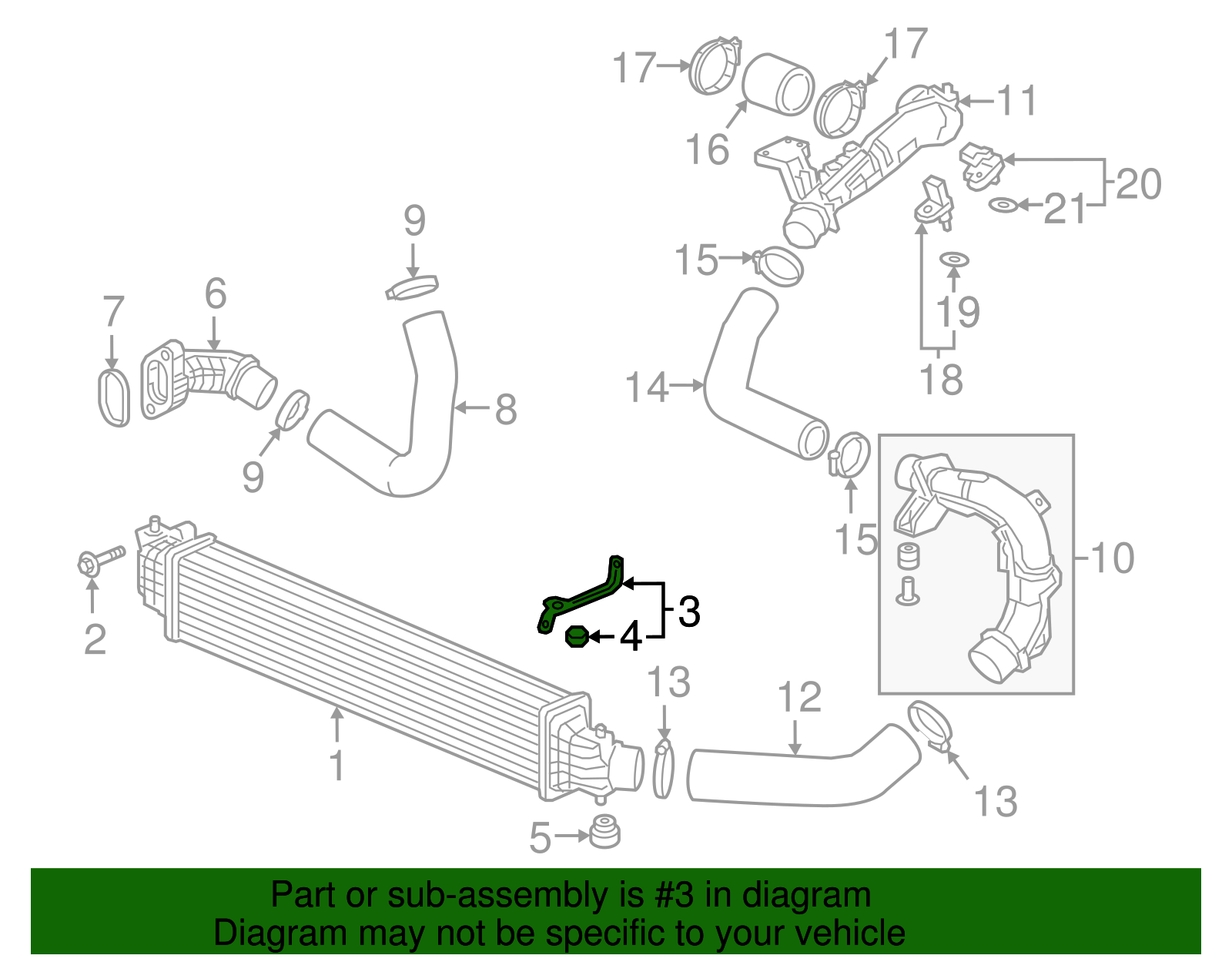19702-6A0-A00 - Inter-Cooler Upper Bracket - 2018-2022 Honda Accord ...