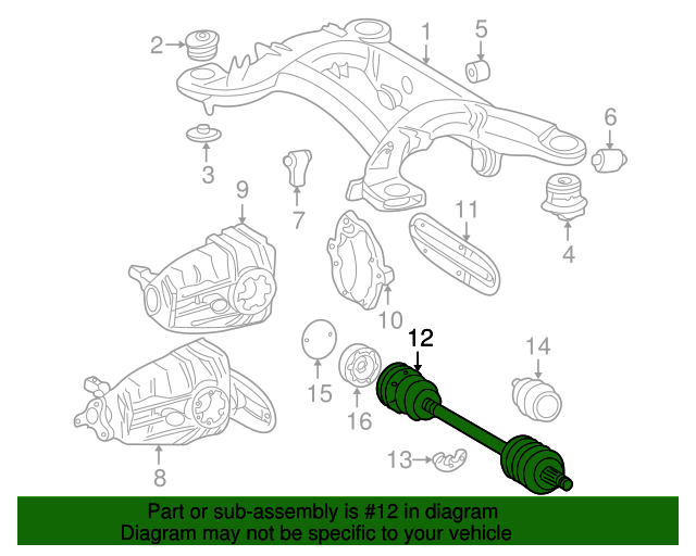 220-350-97-10 - CV Axle Assembly 2001-2006 Mercedes-Benz ...