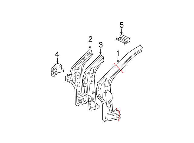 2003-2008 Toyota Corolla Hinge Pillar 61132-02120 | Toyota Parts Center