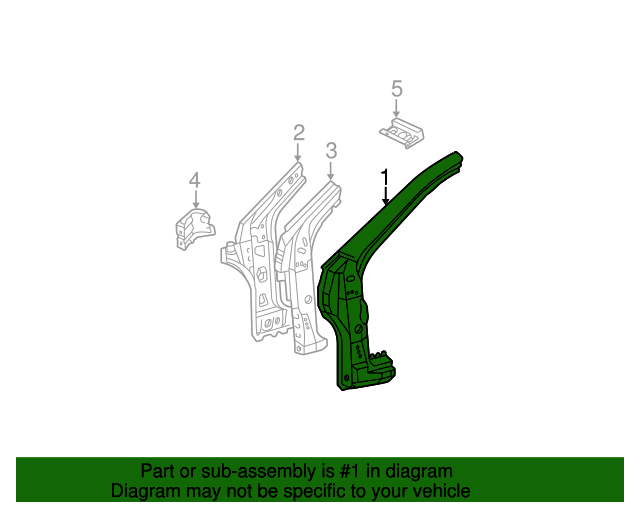 2003-2008 Toyota Corolla Hinge Pillar 61132-02120 | Toyota Parts Center
