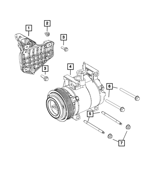 Air Conditioner Compressor and Mounting for 2016 Ram 1500 | Mopar Parts