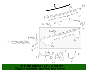 2018-2022 Toyota C-HR Upper Molding Protector 76825-10040 | Toyota ...