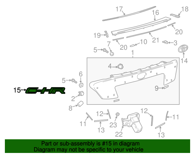 2018-2022 Toyota C-HR Nameplate 75442-F4011 | Toyota Parts Center