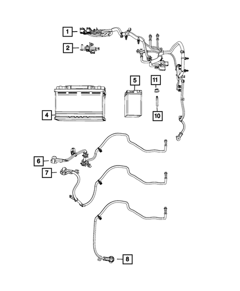 Battery, Battery Tray and Cables for 2018 Jeep Wrangler | Mopar eStore