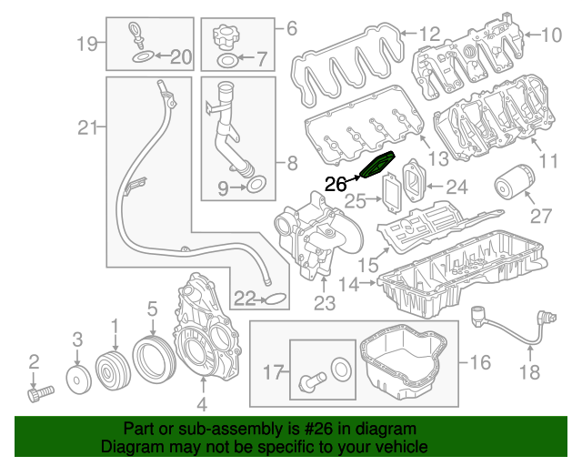 12709792 - Engine Oil Cooler Adapter Gasket 2001-2024 GM | Chevrolet ...