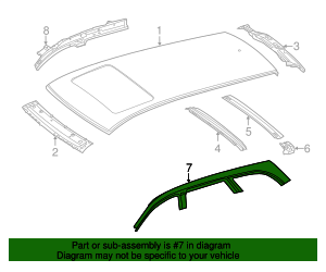 212-630-29-35 - Roof Side Rail 2011-2016 Mercedes-Benz | Mercedes-Benz ...