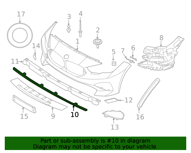 51118077610 - 2020-2024 BMW Impact Strip (51-11-8-077-610) | BMW of ...
