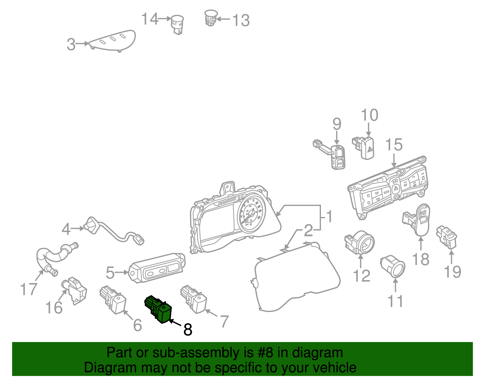 2018-2025 Nissan LEAF Switch 25193-5SA0A | ZEIGLER NISSAN OF ORLAND PARK