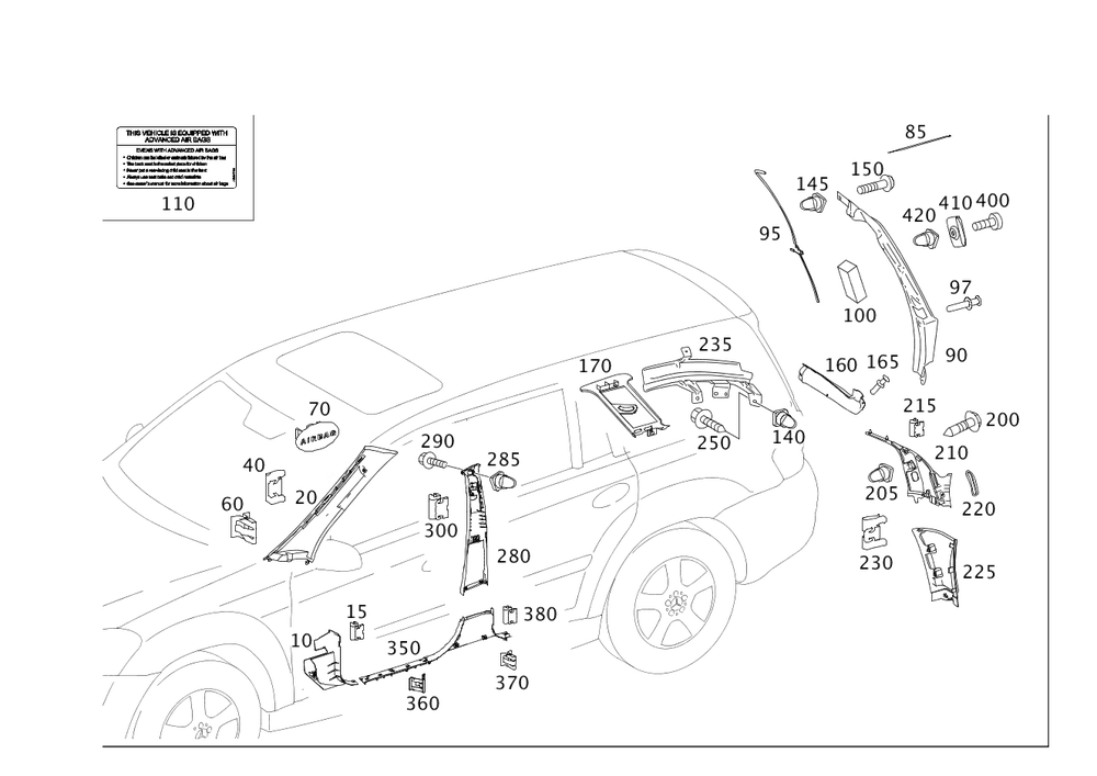 164-870-66-10 - Sensor Strip 2007-2012 Mercedes-Benz | Mercedes-Benz ...