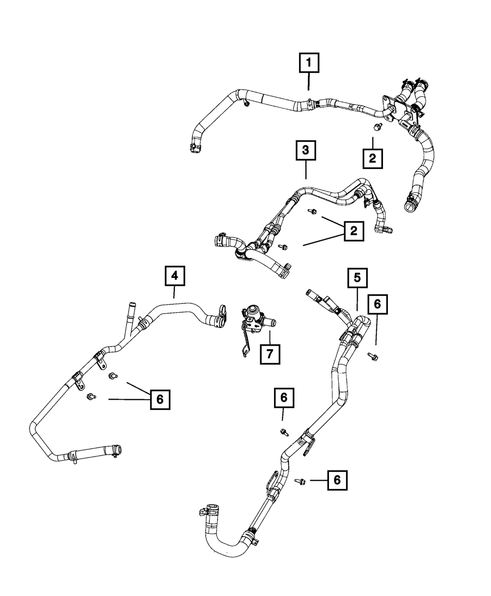 2017-2025 Mopar Heater Return Hose And Tube 68244855AD | QuirkParts