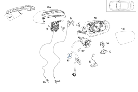 Outside Rear View Mirror, on the Right for 2019 Mercedes-Benz E53 AMG ...