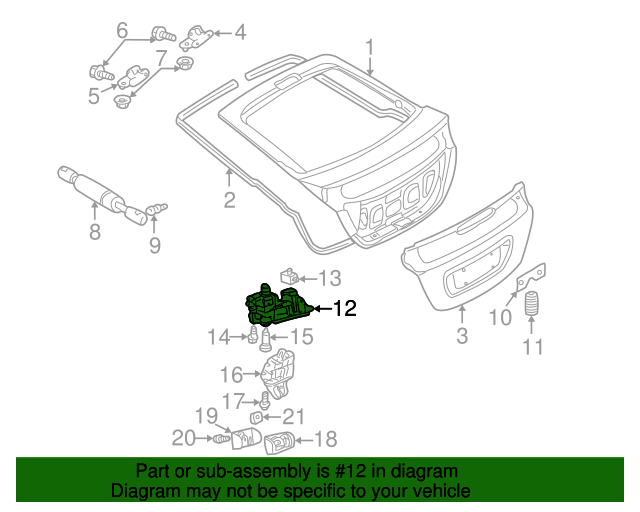 203-740-10-93-64 - Lift-Gate Pull Handle 2002-2005 Mercedes-Benz ...