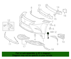 53879-06100 - Bumper Cover Mount Cushion - 2010-2018 Lexus | MyLexusParts