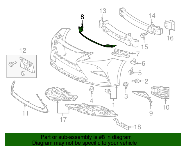 2016-2018 Lexus Upper Seal 53155-06010 | Discount Parts Monster