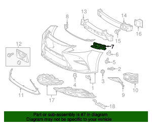 52146-06020 - Bumper Cover Support Rail 2013-2018 Lexus ...