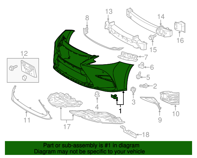 52119-0A901 - Bumper Cover 2016-2018 Lexus | Lexus of Stevens Creek Parts