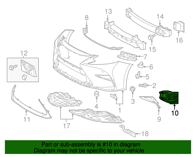 52125-06240 - Fog Light Bracket 2016-2018 Lexus | AutoNationParts.com