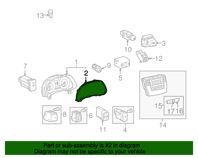 2010-2015 Lexus Instrument Panel Lens 83852-53C00 | OEM Parts Online