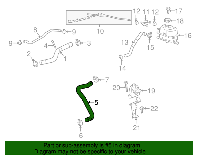 2018-2023 GM Radiator Outlet Hose 84819090 GM | GMPartsDirect.com