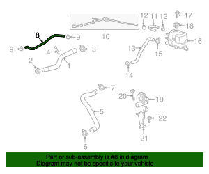 2018-2024 GM Radiator Surge Tank Overflow Hose 84819078 GM ...