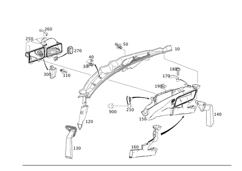 Water Deflector with Intake Bowl for 2008 Mercedes-Benz C 350 ...