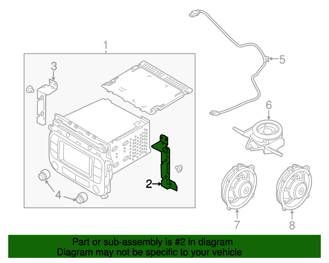 96166-B0000 - Radio Bracket 2017-2018 Kia | Kia.Parts Store