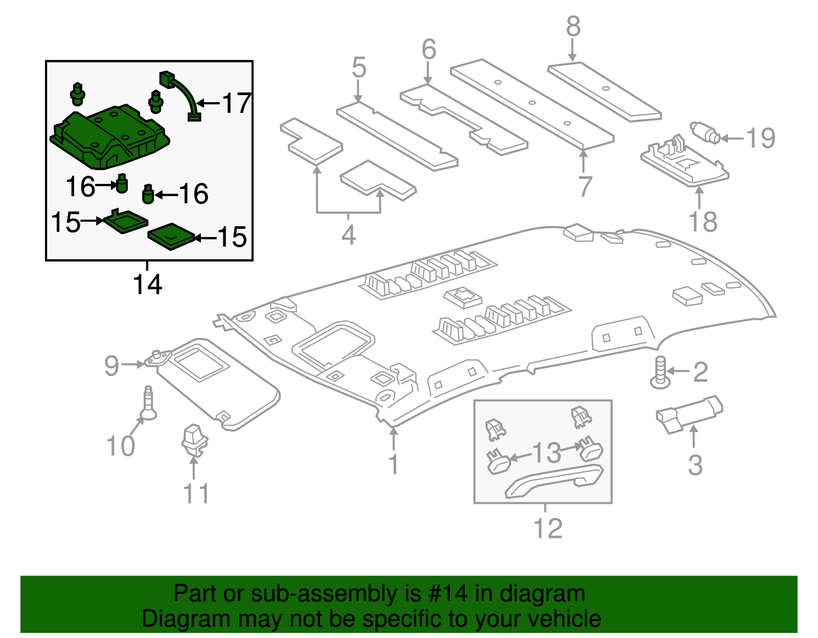 81260-12270-B0 - 2016-2018 Toyota - Map Lamp Assembly | Sparks Parts