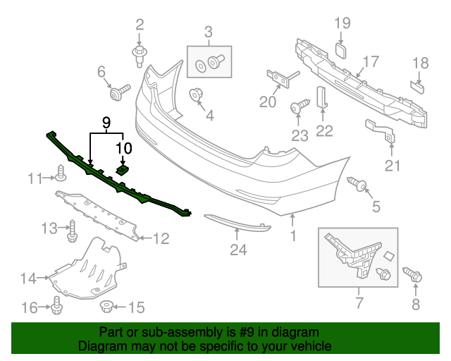 Genuine OEM Lower Cover Part# 86612-C2000 Fits 2015-2017 Hyundai Sonata ...