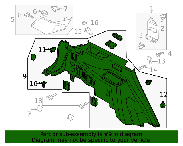 LC5Z-7831013-DB - Trim Assembly Quarter - 2020-2024 Lincoln Aviator ...
