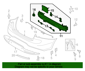 2012-2017 Kia Rio Bumper Impact Bar 86631-1W220 | QuirkParts
