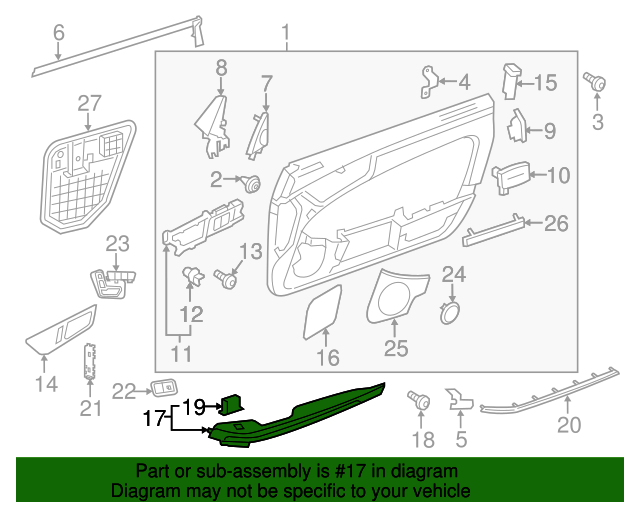 172-720-01-95-9A84 - Door Armrest 2017-2020 Mercedes-Benz ...