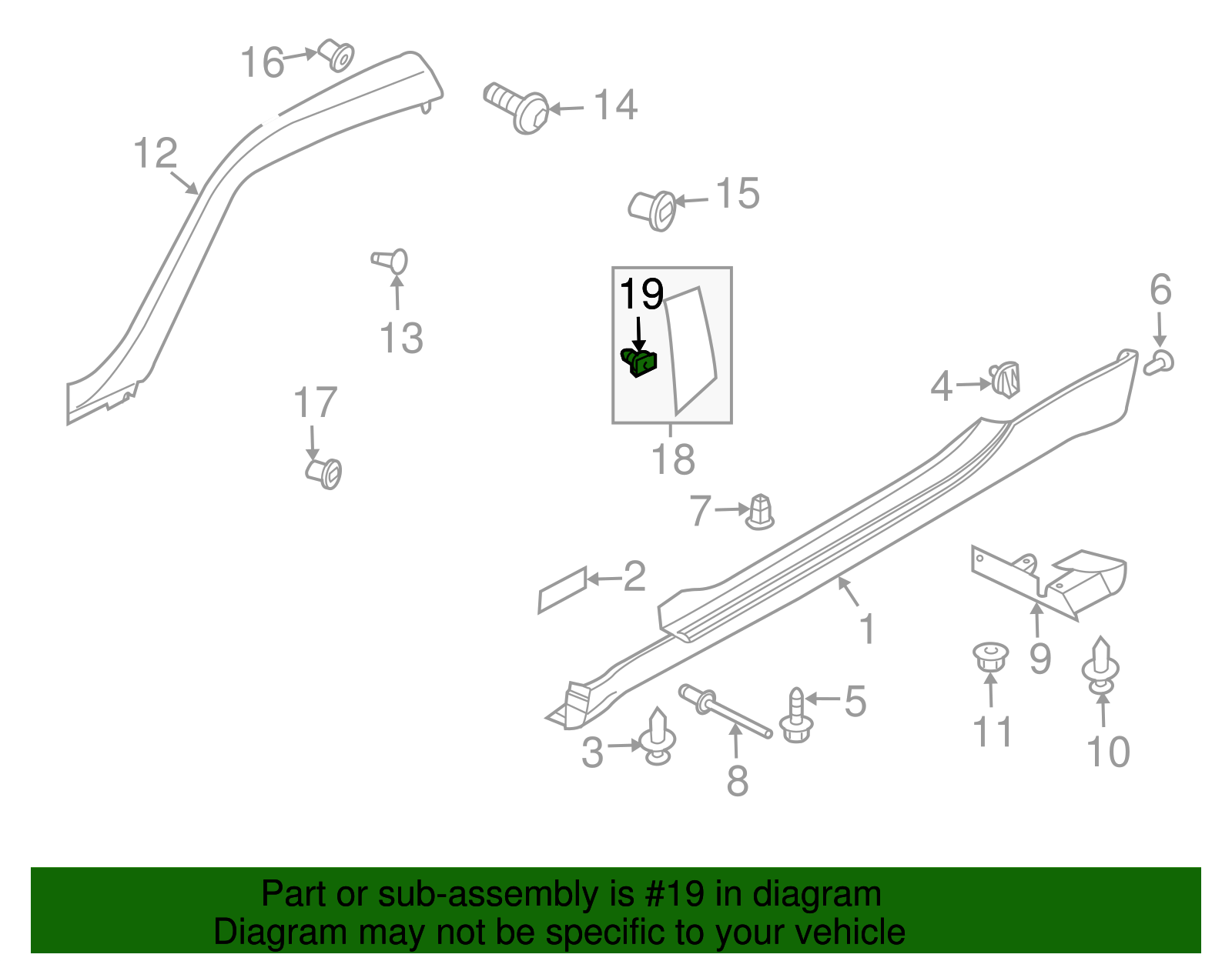 2009-2025 Nissan Applique Clip 76988-4N000 | Nissan Parts Central