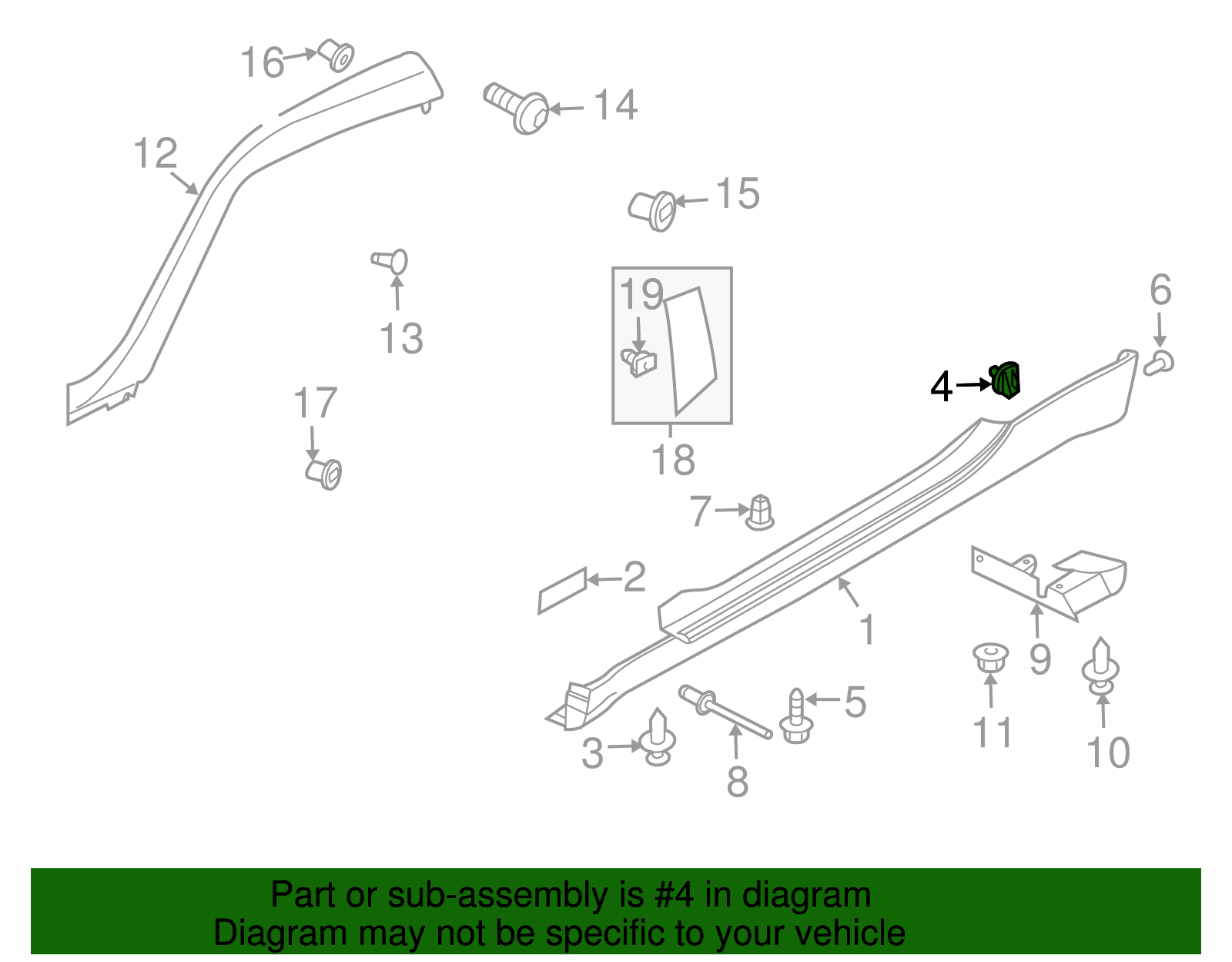76882-EG01A - Rocker Molding Clip 2007-2025 Nissan | Nissan Parts ...