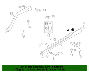 2007-2020 Nissan Rocker Molding Clip 76882-EG01A | TascaParts.com