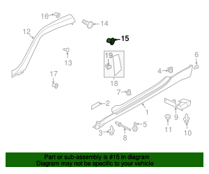 76848-71S00 - Pillar Molding Grommet - 1989-2024 Nissan | Nissan OEM ...