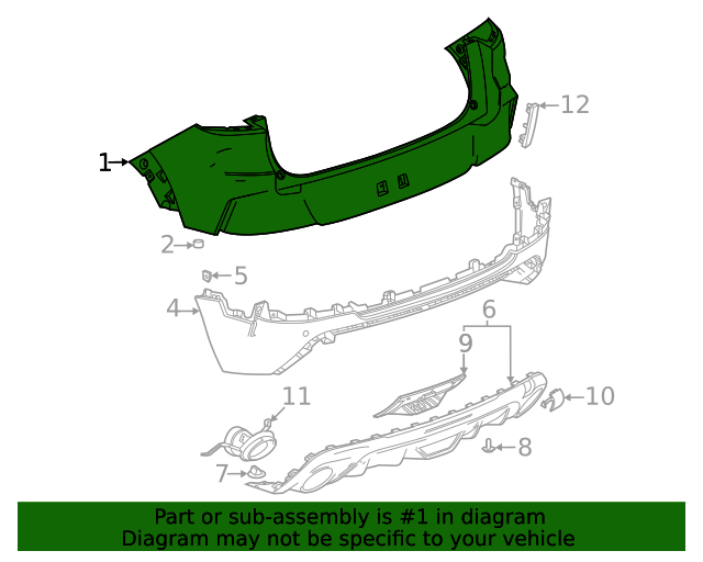 2021-2024 Chevrolet Trailblazer Rear Upper Bumper Cover 42733407 GM ...