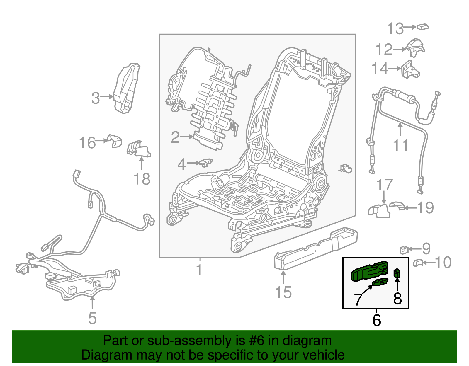 81650-T2F-A52ZA - 2013-2017 Honda Accord - Switch Assembly L Power Seat ...