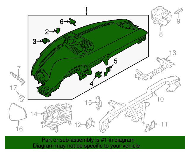 Porsche OEM Instrument Panel Part# 991-552-101-13-GUF | OEM Vehicle Parts