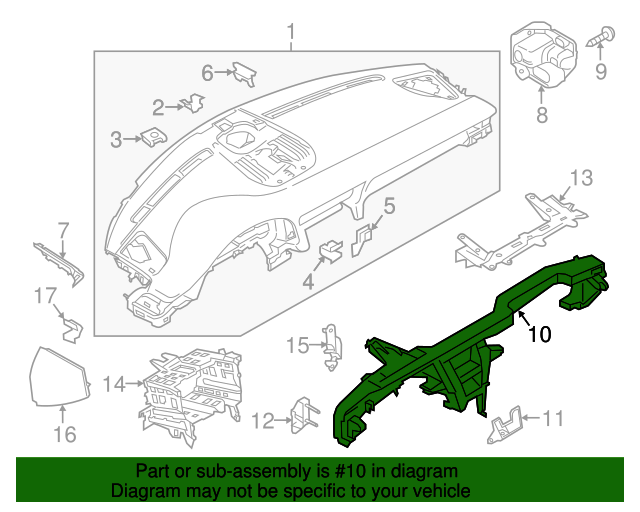 2012-2024 Porsche Reinforced Beam 991-504-063-02 | Sunset Porsche Parts
