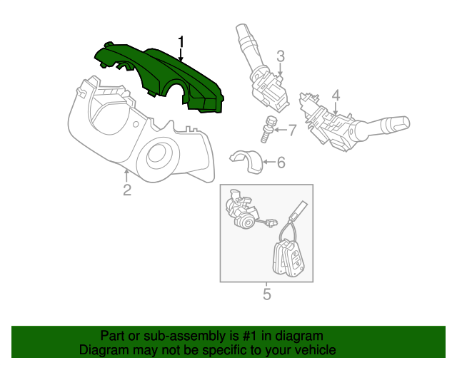 84852-1U000VA - Upper Column Cover 2011-2013 Kia Sorento | Kia.Parts Store
