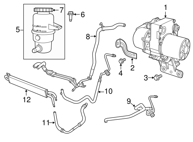 2011-2015 Mopar Power Steering Return Hose 5154458AF | TascaParts.com